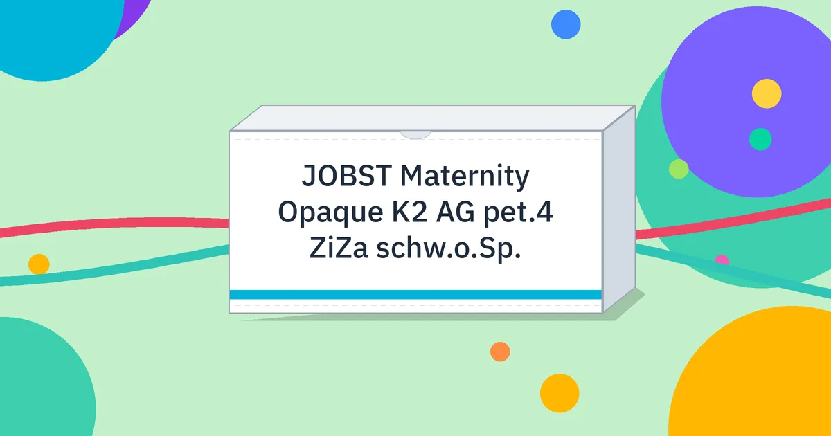 Symbolbild: Packung mit der Aufschrift JOBST Maternity Opaque K2 AG pet.4 ZiZa schw.o.Sp. (PZN 15853719) – Verfügbarkeit und Bezug in Apotheken in Frankfurt am Main
