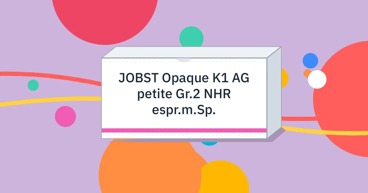 Symbolbild: Packung mit der Aufschrift JOBST Opaque K1 AG petite Gr.2 NHR espr.m.Sp. (PZN 16270581) – Verfügbarkeit und Bezug in Apotheken in Frankfurt am Main