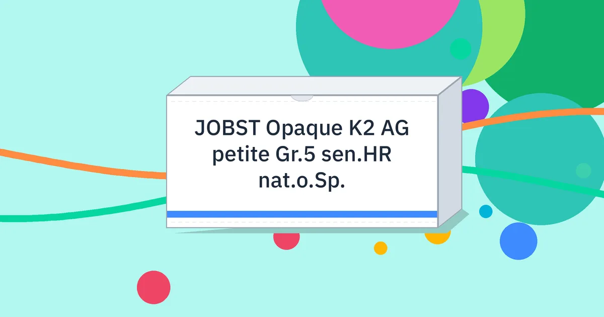 Symbolbild: Packung mit der Aufschrift JOBST Opaque K2 AG petite Gr.5 sen.HR nat.o.Sp. (PZN 12142627) – Verfügbarkeit und Bezug in Apotheken in Frankfurt am Main