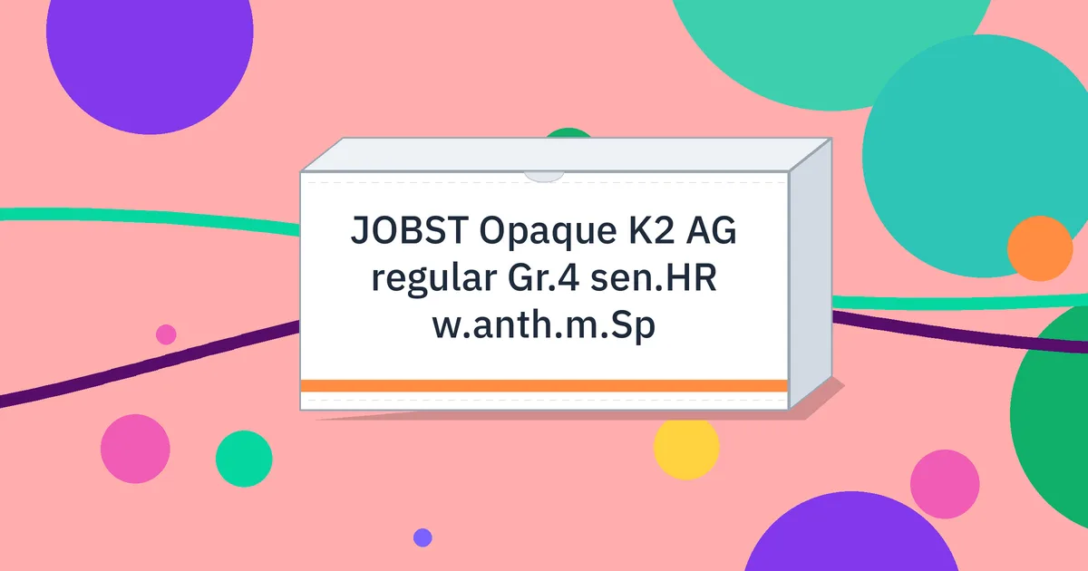 Symbolbild: Packung mit der Aufschrift JOBST Opaque K2 AG regular Gr.4 sen.HR w.anth.m.Sp (PZN 16279903) – Verfügbarkeit und Bezug in Apotheken in Frankfurt am Main