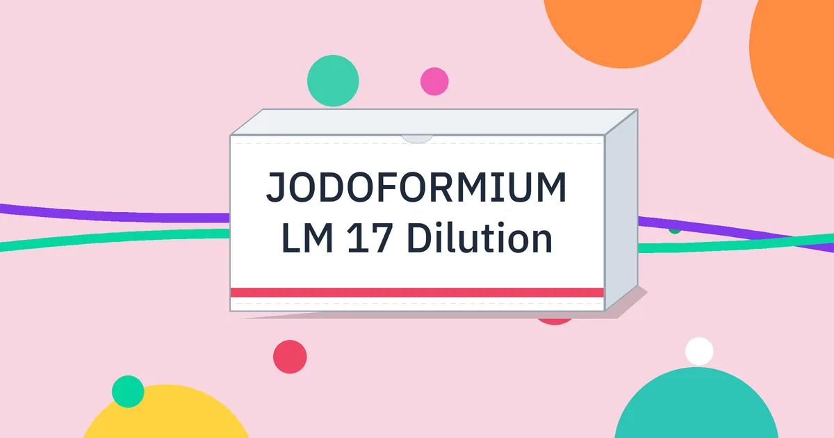 Symbolbild: Packung mit der Aufschrift JODOFORMIUM LM 17 Dilution (PZN 13563294) – Verfügbarkeit und Bezug in Apotheken in Frankfurt am Main