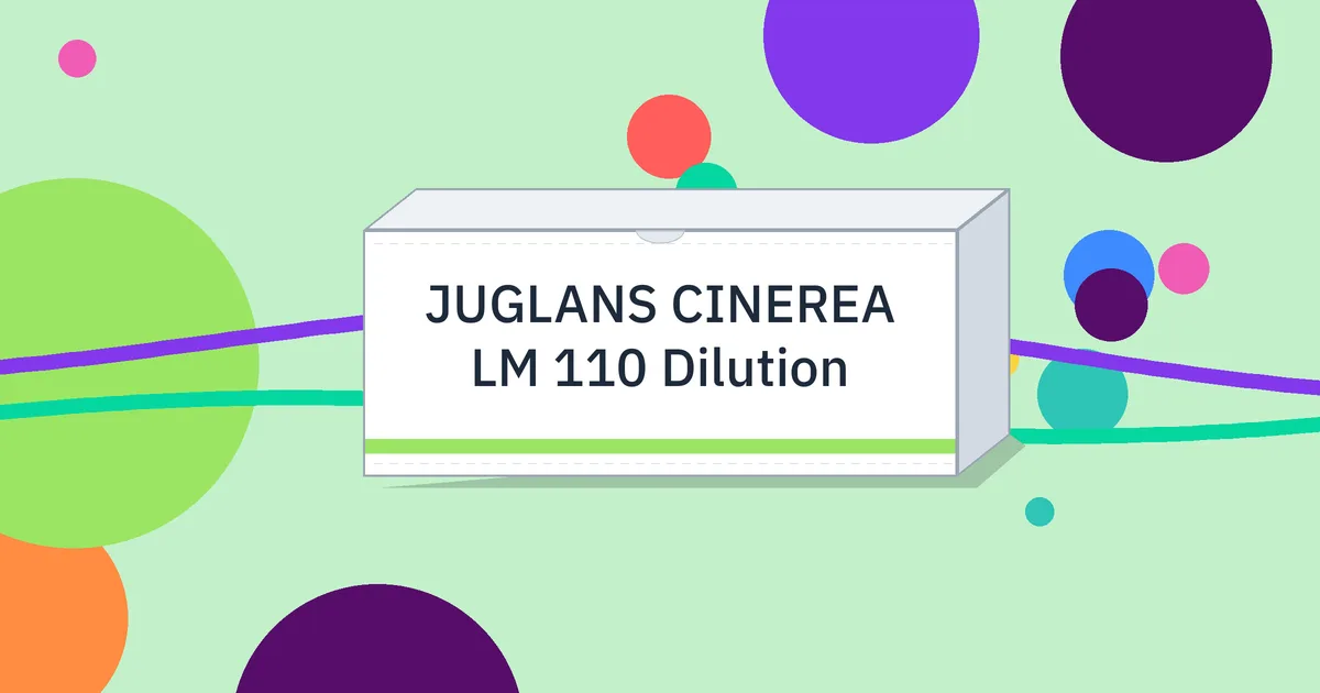 Symbolbild: Packung mit der Aufschrift JUGLANS CINEREA LM 110 Dilution (PZN 13564017) – Verfügbarkeit und Bezug in Apotheken in Frankfurt am Main