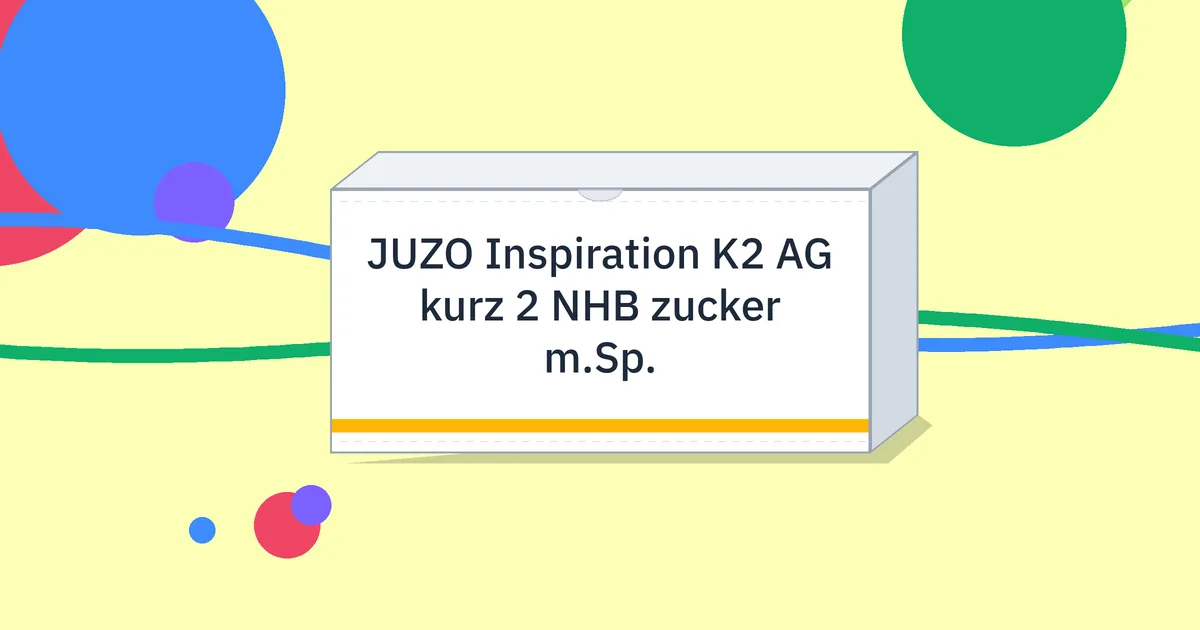 Symbolbild: Packung mit der Aufschrift JUZO Inspiration K2 AG kurz 2 NHB zucker m.Sp. (PZN 14948205) – Verfügbarkeit und Bezug in Apotheken in Frankfurt am Main