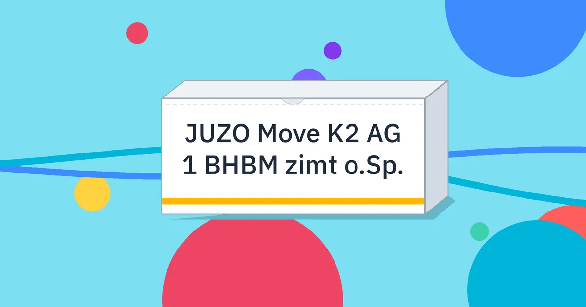 Symbolbild: Packung mit der Aufschrift JUZO Move K2 AG 1 BHBM zimt o.Sp. (PZN 18526582) – Verfügbarkeit und Bezug in Apotheken in Frankfurt am Main