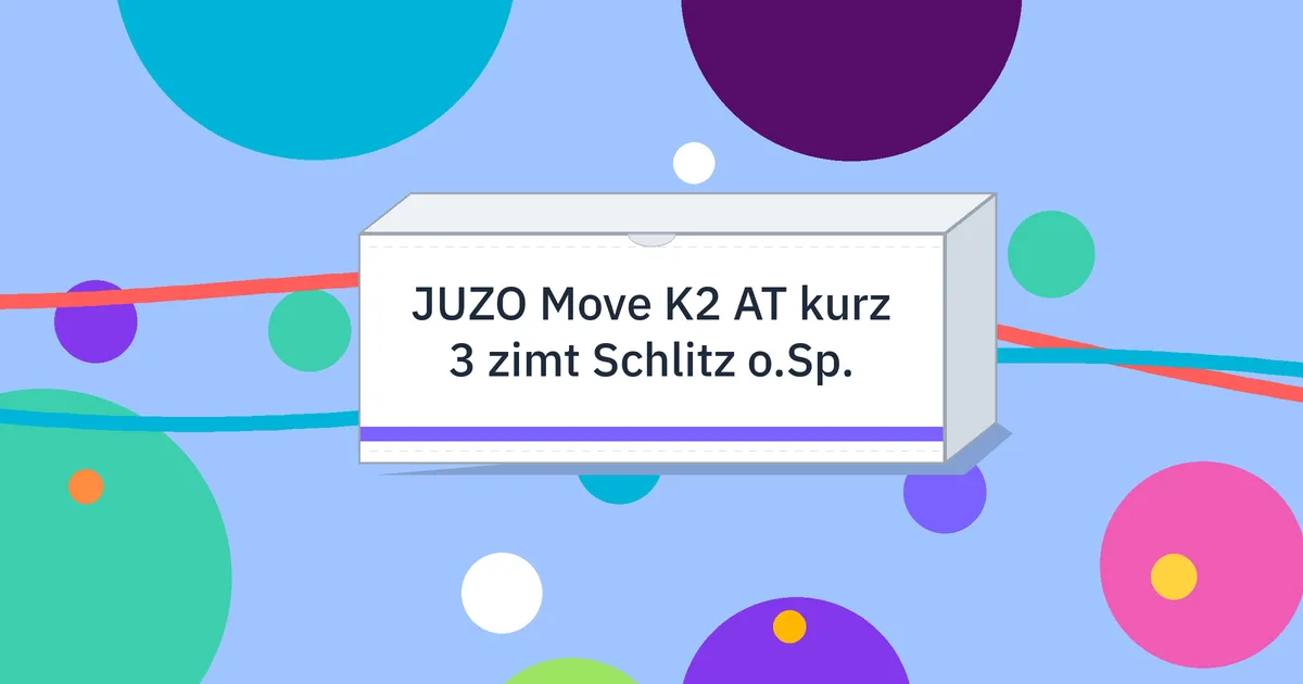 Symbolbild: Packung mit der Aufschrift JUZO Move K2 AT kurz 3 zimt Schlitz o.Sp. (PZN 20676366) – Verfügbarkeit und Bezug in Apotheken in Frankfurt am Main