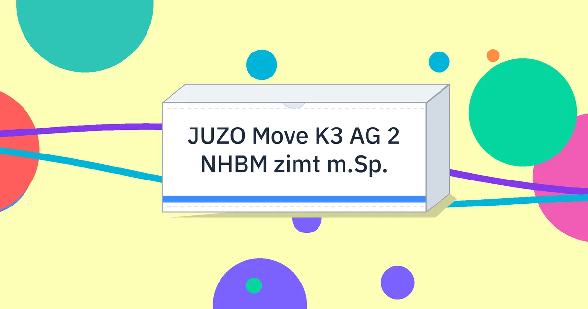 Symbolbild: Packung mit der Aufschrift JUZO Move K3 AG 2 NHBM zimt m.Sp. (PZN 18574724) – Verfügbarkeit und Bezug in Apotheken in Frankfurt am Main