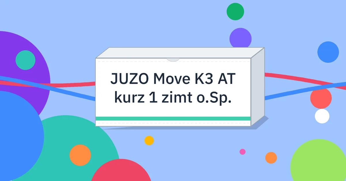 Symbolbild: Packung mit der Aufschrift JUZO Move K3 AT kurz 1 zimt o.Sp. (PZN 20684584) – Verfügbarkeit und Bezug in Apotheken in Frankfurt am Main
