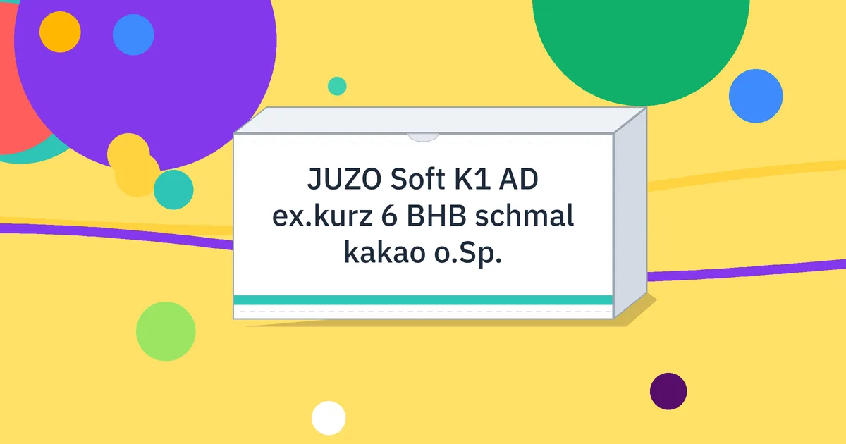 Symbolbild: Packung mit der Aufschrift JUZO Soft K1 AD ex.kurz 6 BHB schmal kakao o.Sp. (PZN 15464805) – Verfügbarkeit und Bezug in Apotheken in Frankfurt am Main