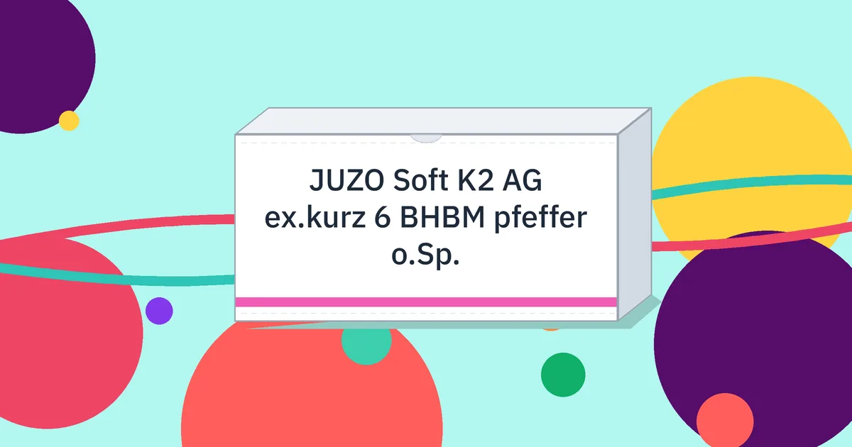 Symbolbild: Packung mit der Aufschrift JUZO Soft K2 AG ex.kurz 6 BHBM pfeffer o.Sp. (PZN 14862099) – Verfügbarkeit und Bezug in Apotheken in Frankfurt am Main
