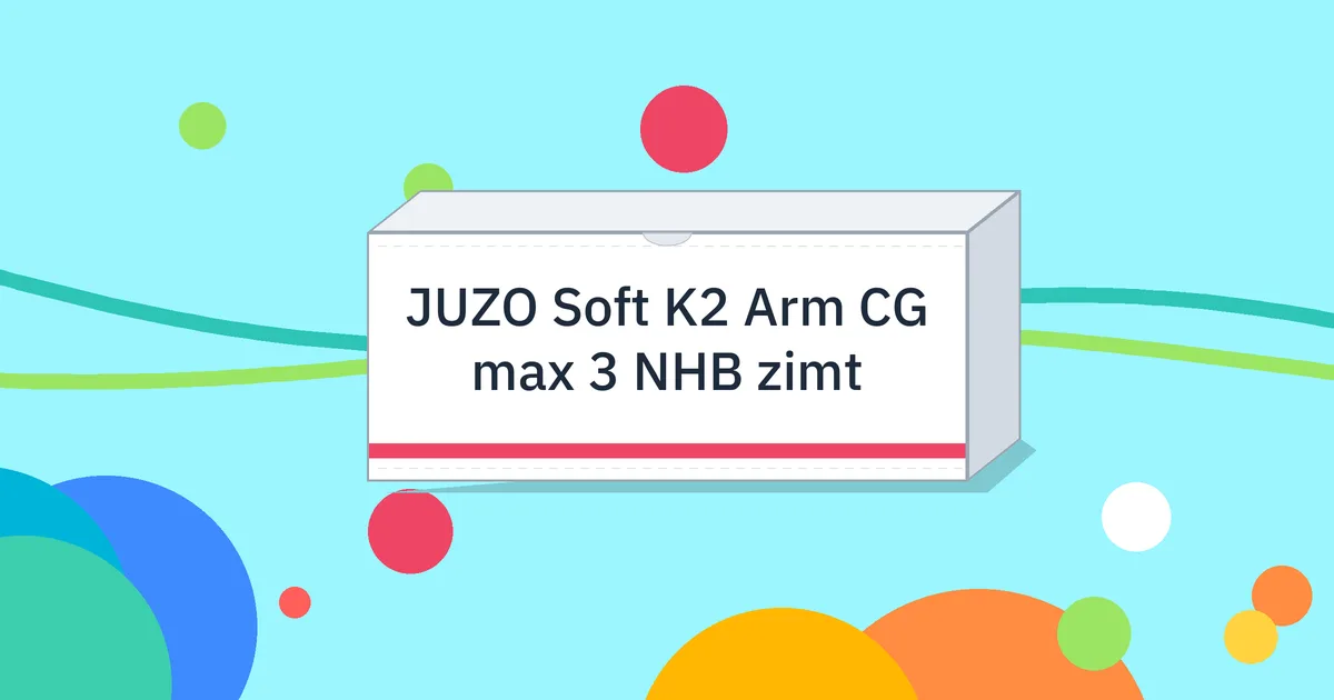 Symbolbild: Packung mit der Aufschrift JUZO Soft K2 Arm CG max 3 NHB zimt (PZN 15512579) – Verfügbarkeit und Bezug in Apotheken in Frankfurt am Main