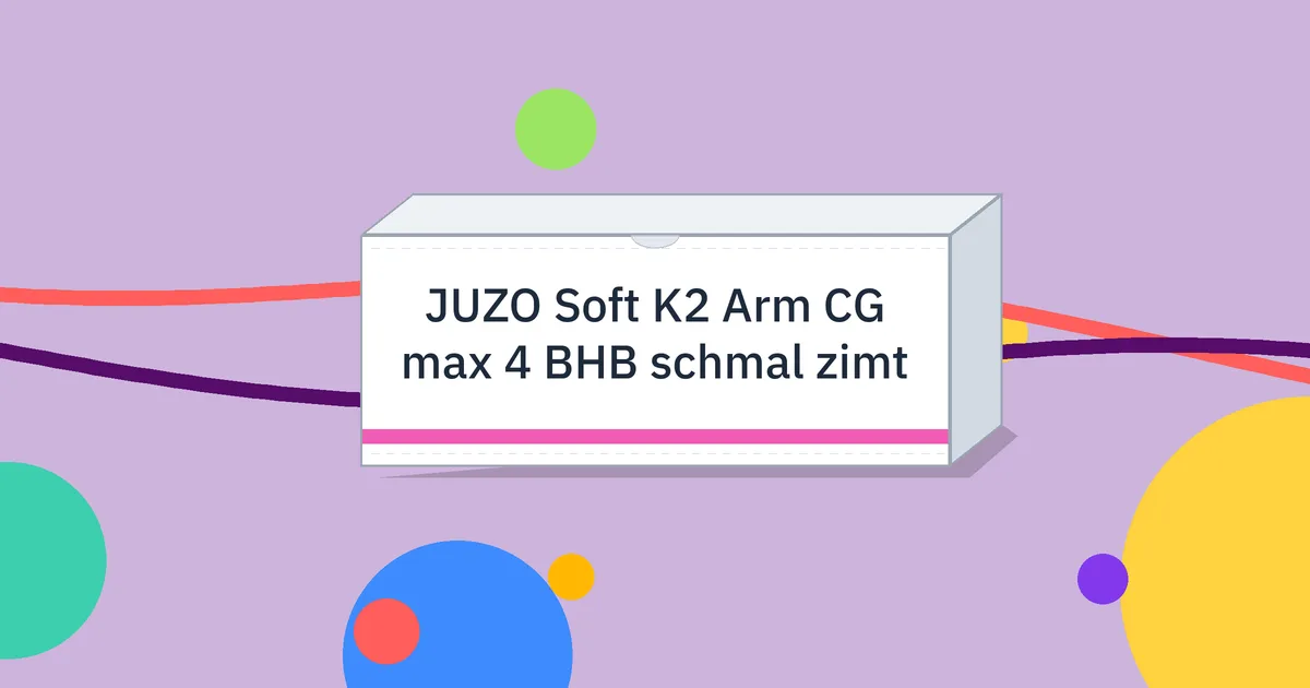 Symbolbild: Packung mit der Aufschrift JUZO Soft K2 Arm CG max 4 BHB schmal zimt (PZN 15513188) – Verfügbarkeit und Bezug in Apotheken in Frankfurt am Main
