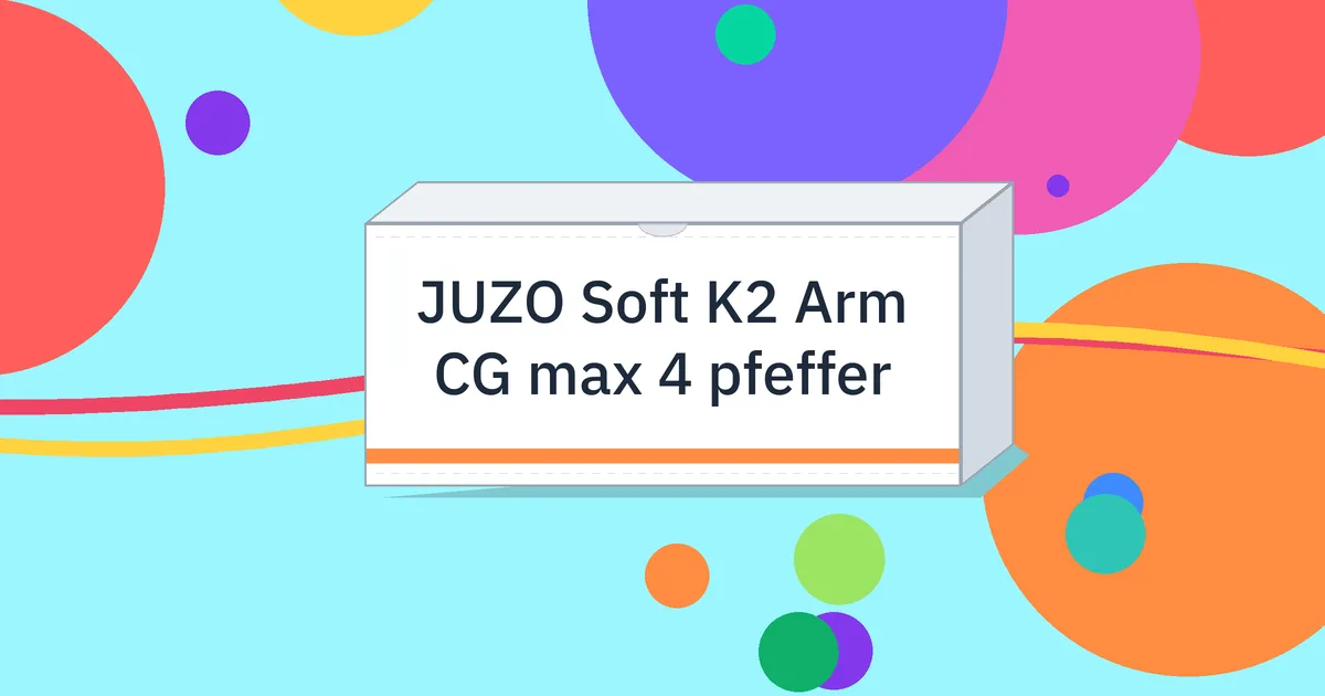 Symbolbild: Packung mit der Aufschrift JUZO Soft K2 Arm CG max 4 pfeffer (PZN 15513751) – Verfügbarkeit und Bezug in Apotheken in Frankfurt am Main
