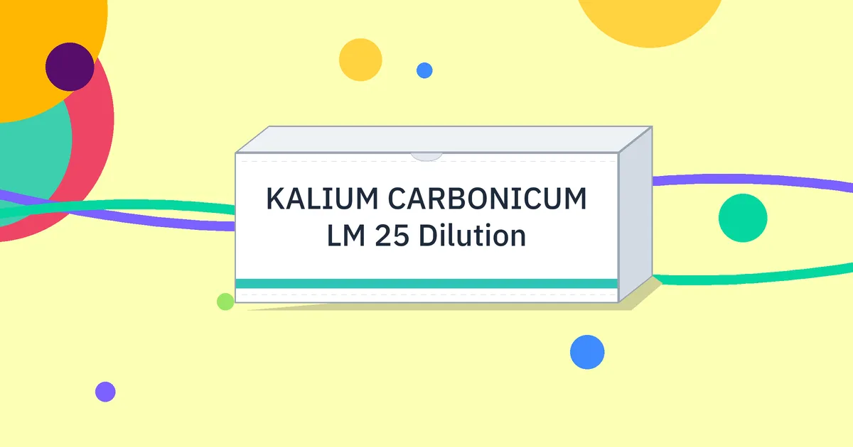Symbolbild: Packung mit der Aufschrift KALIUM CARBONICUM LM 25 Dilution (PZN 12918418) – Verfügbarkeit und Bezug in Apotheken in Frankfurt am Main