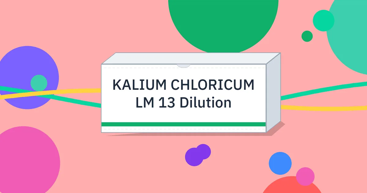 Symbolbild: Packung mit der Aufschrift KALIUM CHLORICUM LM 13 Dilution (PZN 12918743) – Verfügbarkeit und Bezug in Apotheken in Frankfurt am Main