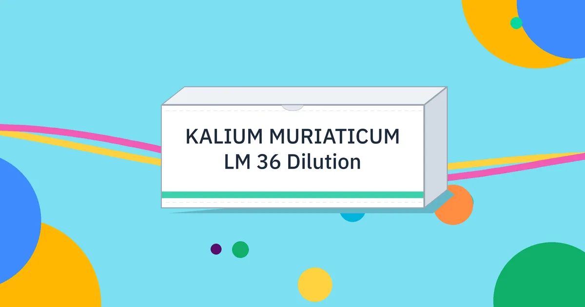 Symbolbild: Packung mit der Aufschrift KALIUM MURIATICUM LM 36 Dilution (PZN 12923023) – Verfügbarkeit und Bezug in Apotheken in Frankfurt am Main