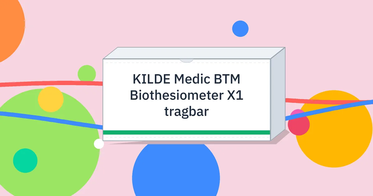Symbolbild: Packung mit der Aufschrift KILDE Medic BTM Biothesiometer X1 tragbar (PZN 20823330) – Verfügbarkeit und Bezug in Apotheken in Frankfurt am Main
