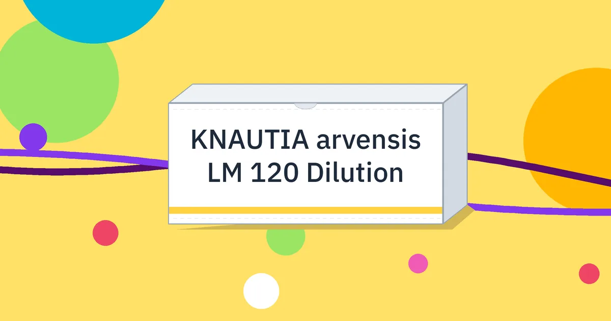 Symbolbild: Packung mit der Aufschrift KNAUTIA arvensis LM 120 Dilution (PZN 13519287) – Verfügbarkeit und Bezug in Apotheken in Frankfurt am Main
