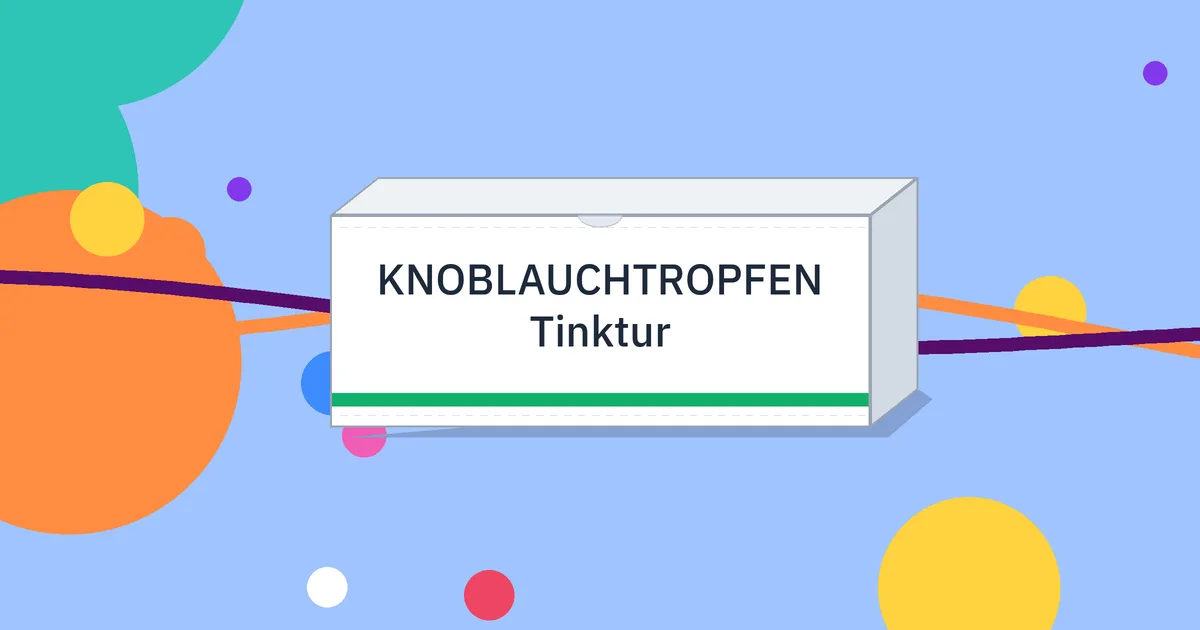 Symbolbild: Packung mit der Aufschrift KNOBLAUCHTROPFEN Tinktur (PZN 17187014) – Verfügbarkeit und Bezug in Apotheken in Frankfurt am Main
