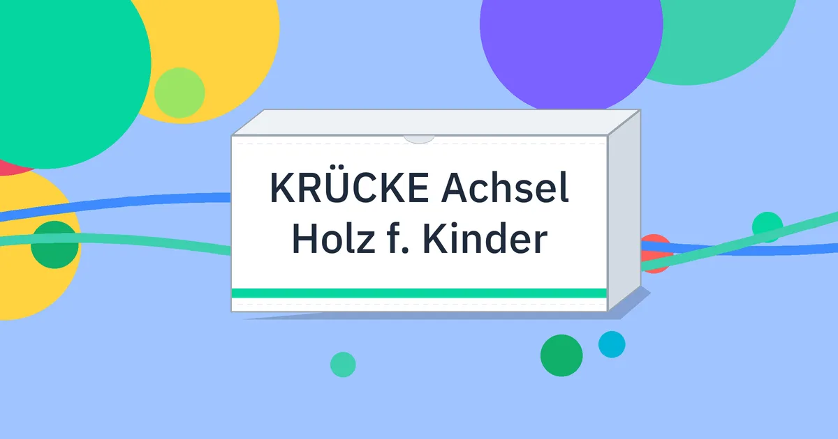Symbolbild: Packung mit der Aufschrift KRÜCKE Achsel Holz f. Kinder (PZN 01966325) – Verfügbarkeit und Bezug in Apotheken in Frankfurt am Main