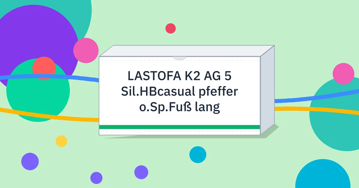 Symbolbild: Packung mit der Aufschrift LASTOFA K2 AG 5 Sil.HBcasual pfeffer o.Sp.Fuß lang (PZN 14150312) – Verfügbarkeit und Bezug in Apotheken in Frankfurt am Main