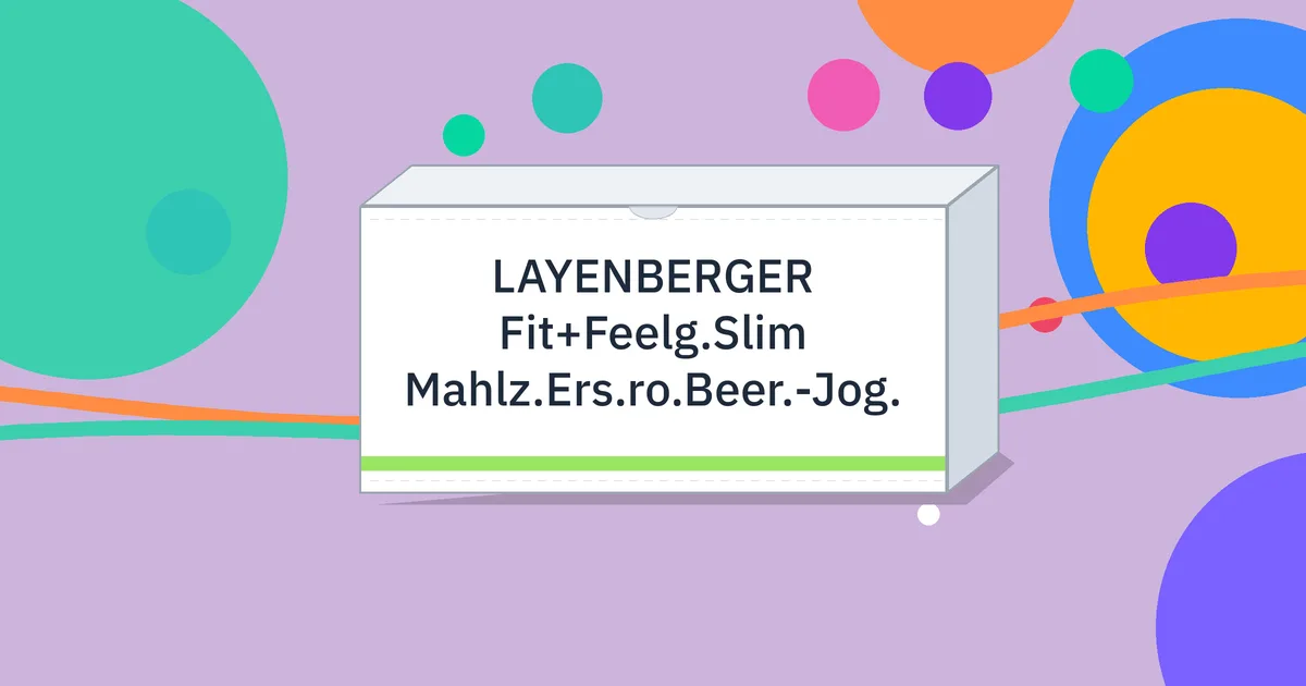 Symbolbild: Packung mit der Aufschrift LAYENBERGER Fit+Feelg.Slim Mahlz.Ers.ro.Beer.-Jog. (PZN 06578303) – Verfügbarkeit und Bezug in Apotheken in Frankfurt am Main