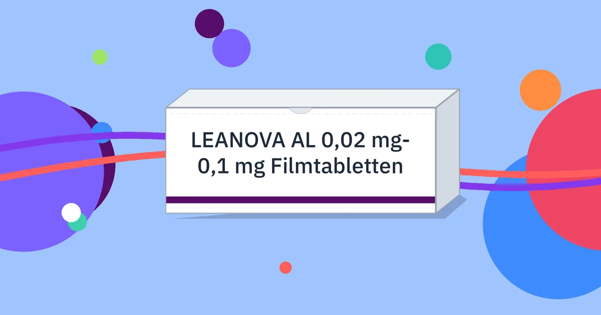 Symbolbild: Packung mit der Aufschrift LEANOVA AL 0,02 mg-0,1 mg Filmtabletten (PZN 09512411) – Verfügbarkeit und Bezug in Apotheken in Frankfurt am Main