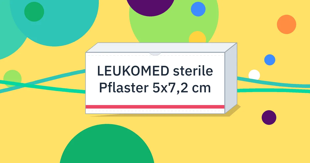 Symbolbild: Packung mit der Aufschrift LEUKOMED sterile Pflaster 5x7,2 cm (PZN 19151894) – Verfügbarkeit und Bezug in Apotheken in Frankfurt am Main