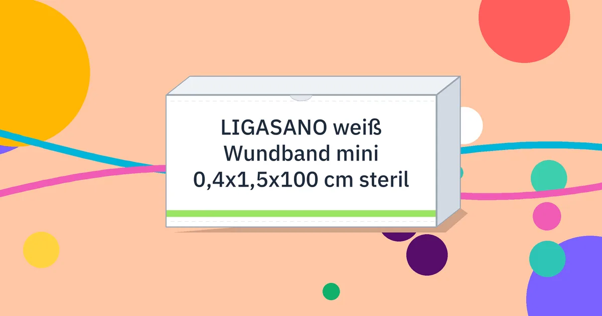 Symbolbild: Packung mit der Aufschrift LIGASANO weiß Wundband mini 0,4x1,5x100 cm steril (PZN 20172186) – Verfügbarkeit und Bezug in Apotheken in Frankfurt am Main
