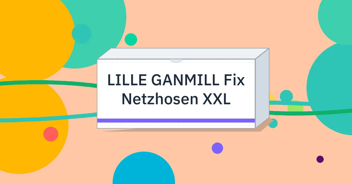 Symbolbild: Packung mit der Aufschrift LILLE GANMILL Fix Netzhosen XXL (PZN 14200346) – Verfügbarkeit und Bezug in Apotheken in Frankfurt am Main