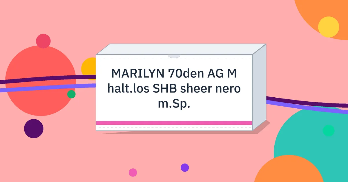 Symbolbild: Packung mit der Aufschrift MARILYN 70den AG M halt.los SHB sheer nero m.Sp. (PZN 16187420) – Verfügbarkeit und Bezug in Apotheken in Frankfurt am Main