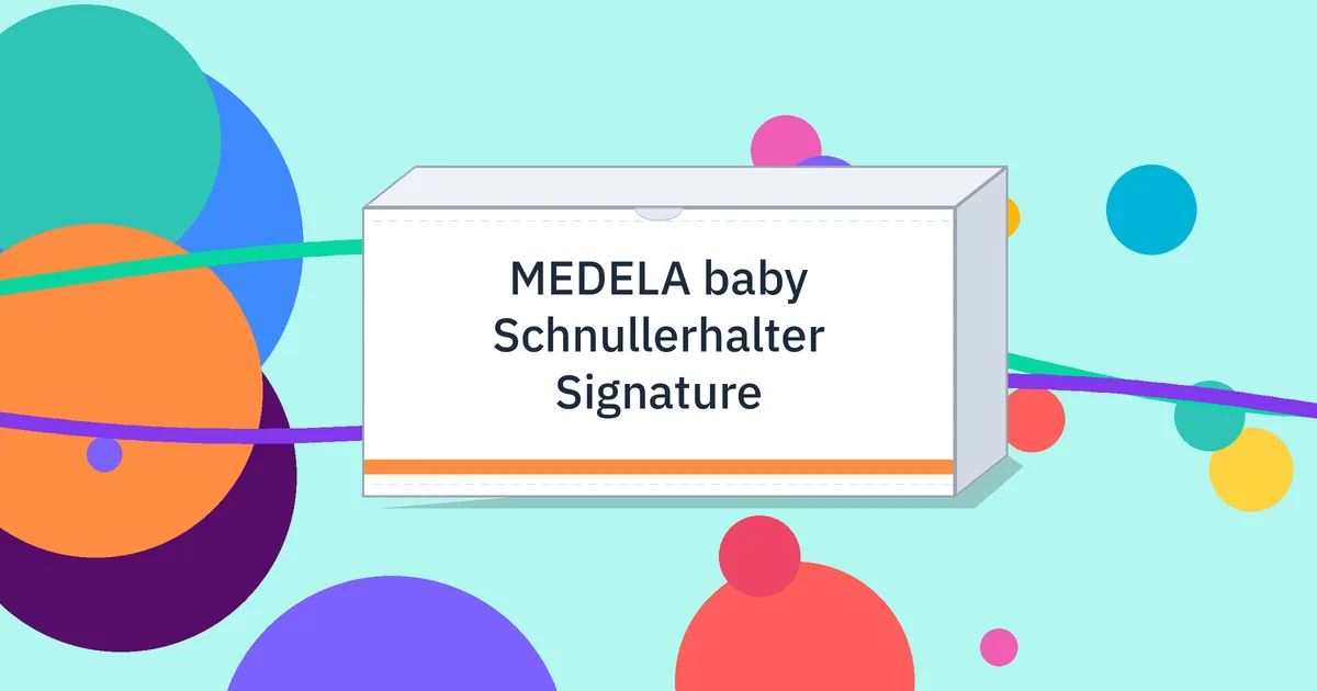 Symbolbild: Packung mit der Aufschrift MEDELA baby Schnullerhalter Signature (PZN 17256689) – Verfügbarkeit und Bezug in Apotheken in Frankfurt am Main