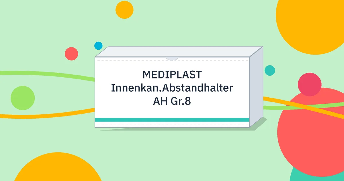 Symbolbild: Packung mit der Aufschrift MEDIPLAST Innenkan.Abstandhalter AH Gr.8 (PZN 04527951) – Verfügbarkeit und Bezug in Apotheken in Frankfurt am Main