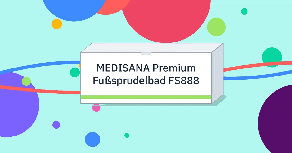 Symbolbild: Packung mit der Aufschrift MEDISANA Premium Fußsprudelbad FS888 (PZN 18132742) – Verfügbarkeit und Bezug in Apotheken in Frankfurt am Main