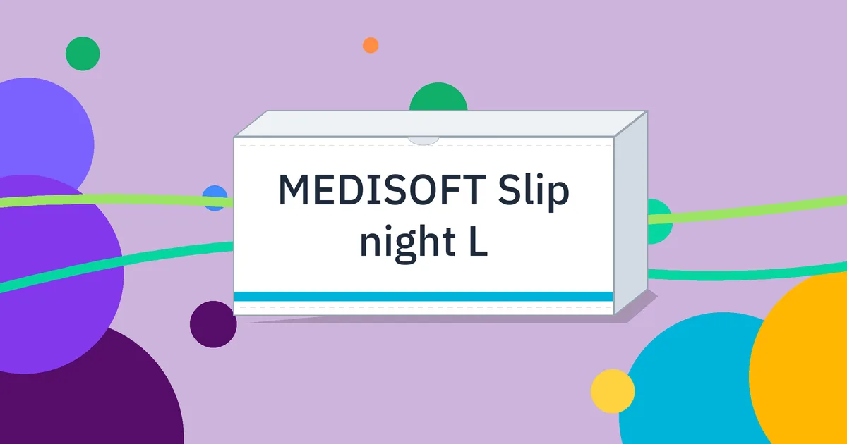 Symbolbild: Packung mit der Aufschrift MEDISOFT Slip night L (PZN 20174825) – Verfügbarkeit und Bezug in Apotheken in Frankfurt am Main