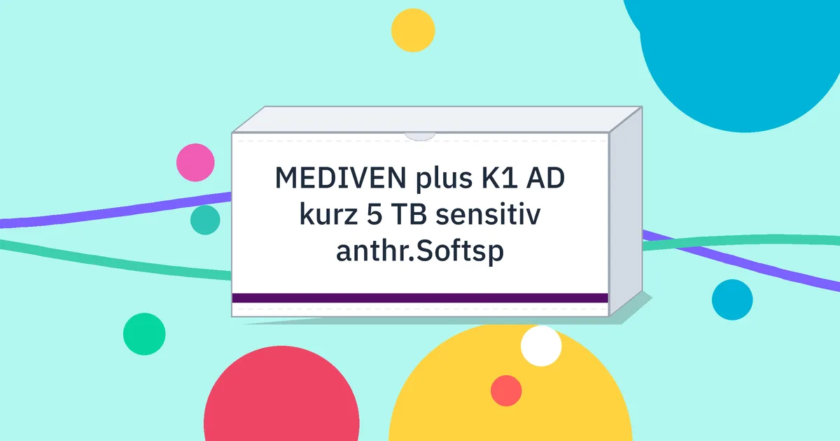 Symbolbild: Packung mit der Aufschrift MEDIVEN plus K1 AD kurz 5 TB sensitiv anthr.Softsp (PZN 15053143) – Verfügbarkeit und Bezug in Apotheken in Frankfurt am Main