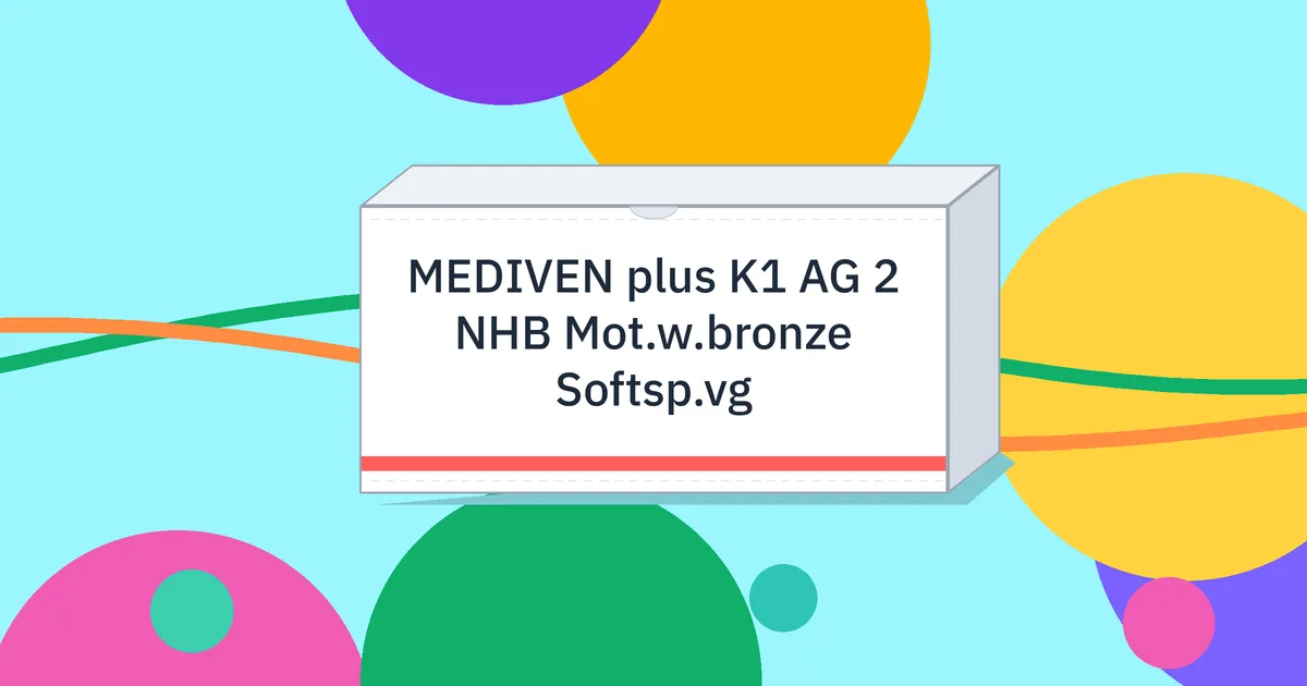 Symbolbild: Packung mit der Aufschrift MEDIVEN plus K1 AG 2 NHB Mot.w.bronze Softsp.vg (PZN 15920404) – Verfügbarkeit und Bezug in Apotheken in Frankfurt am Main