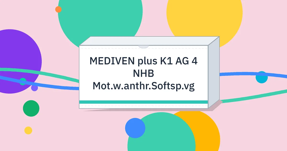 Symbolbild: Packung mit der Aufschrift MEDIVEN plus K1 AG 4 NHB Mot.w.anthr.Softsp.vg (PZN 15919536) – Verfügbarkeit und Bezug in Apotheken in Frankfurt am Main
