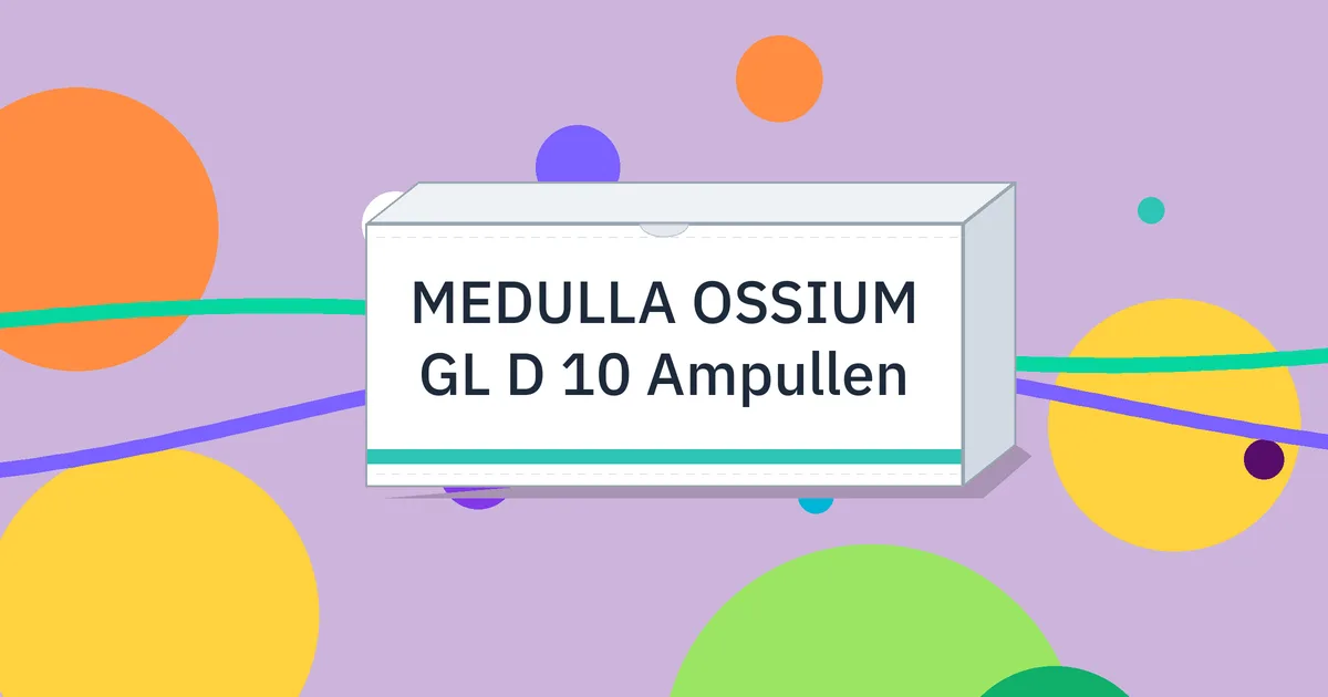 Symbolbild: Packung mit der Aufschrift MEDULLA OSSIUM GL D 10 Ampullen (PZN 03356163) – Verfügbarkeit und Bezug in Apotheken in Frankfurt am Main