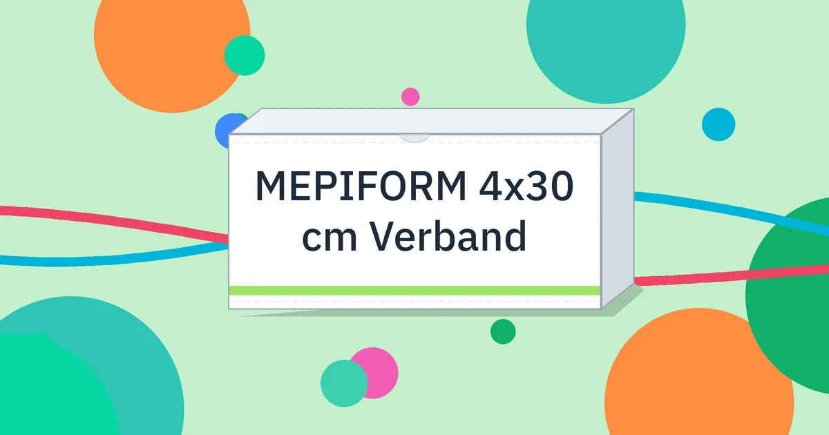 Symbolbild: Packung mit der Aufschrift MEPIFORM 4x30 cm Verband (PZN 10263924) – Verfügbarkeit und Bezug in Apotheken in Frankfurt am Main