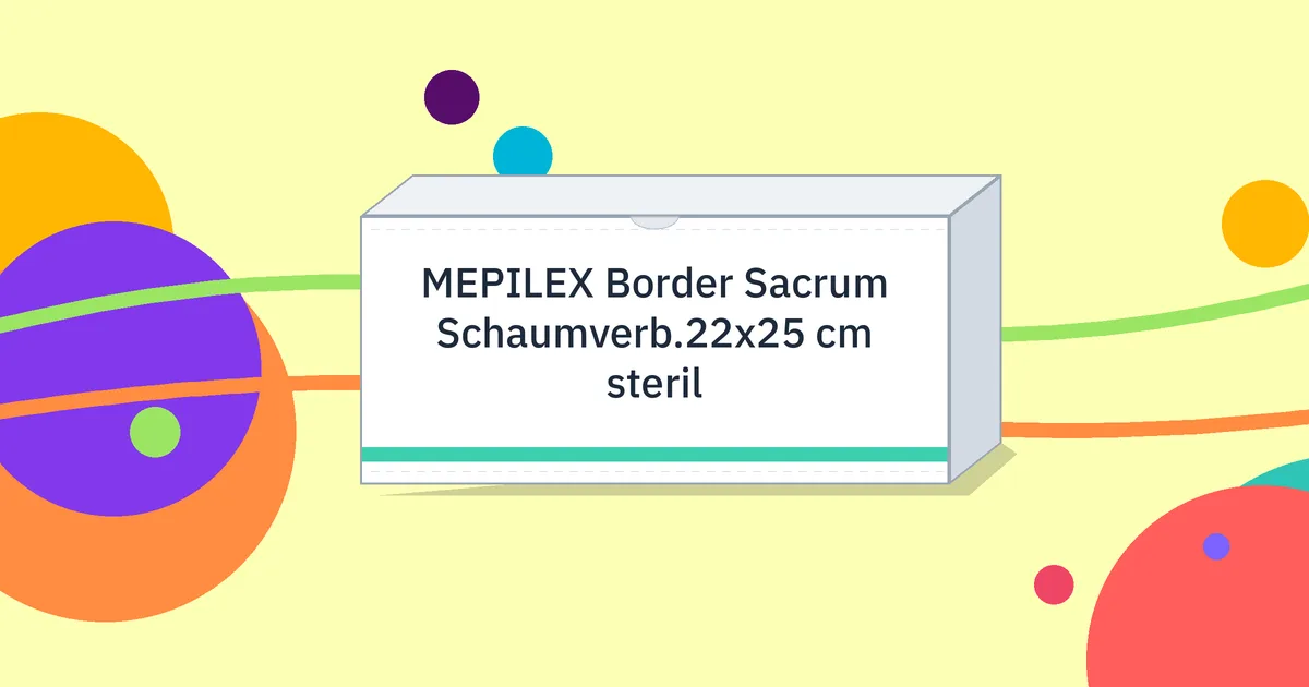 Symbolbild: Packung mit der Aufschrift MEPILEX Border Sacrum Schaumverb.22x25 cm steril (PZN 18290725) – Verfügbarkeit und Bezug in Apotheken in Frankfurt am Main