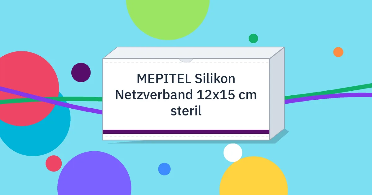 Symbolbild: Packung mit der Aufschrift MEPITEL Silikon Netzverband 12x15 cm steril (PZN 17606008) – Verfügbarkeit und Bezug in Apotheken in Frankfurt am Main