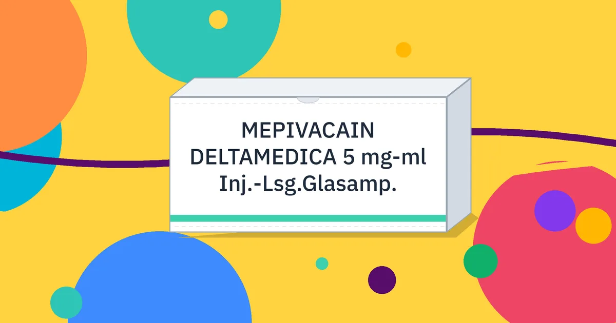 Symbolbild: Packung mit der Aufschrift MEPIVACAIN DELTAMEDICA 5 mg-ml Inj.-Lsg.Glasamp. (PZN 09220341) – Verfügbarkeit und Bezug in Apotheken in Frankfurt am Main