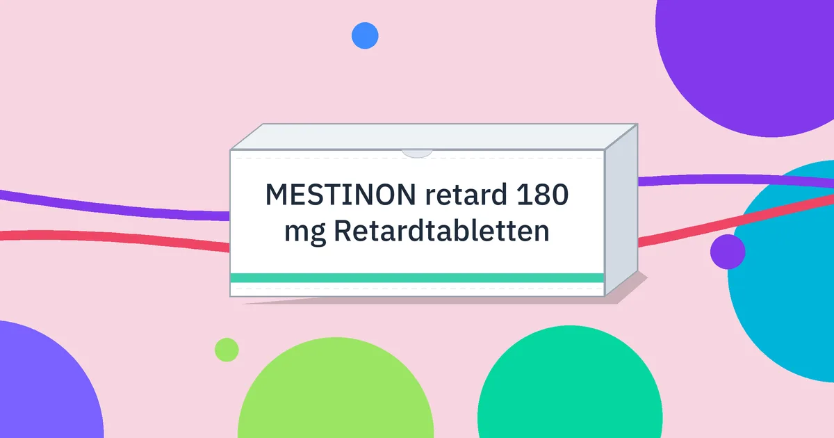 Symbolbild: Packung mit der Aufschrift MESTINON retard 180 mg Retardtabletten (PZN 11714062) – Verfügbarkeit und Bezug in Apotheken in Frankfurt am Main