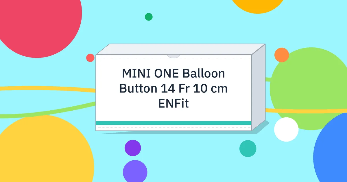 Symbolbild: Packung mit der Aufschrift MINI ONE Balloon Button 14 Fr 10 cm ENFit (PZN 16240114) – Verfügbarkeit und Bezug in Apotheken in Frankfurt am Main