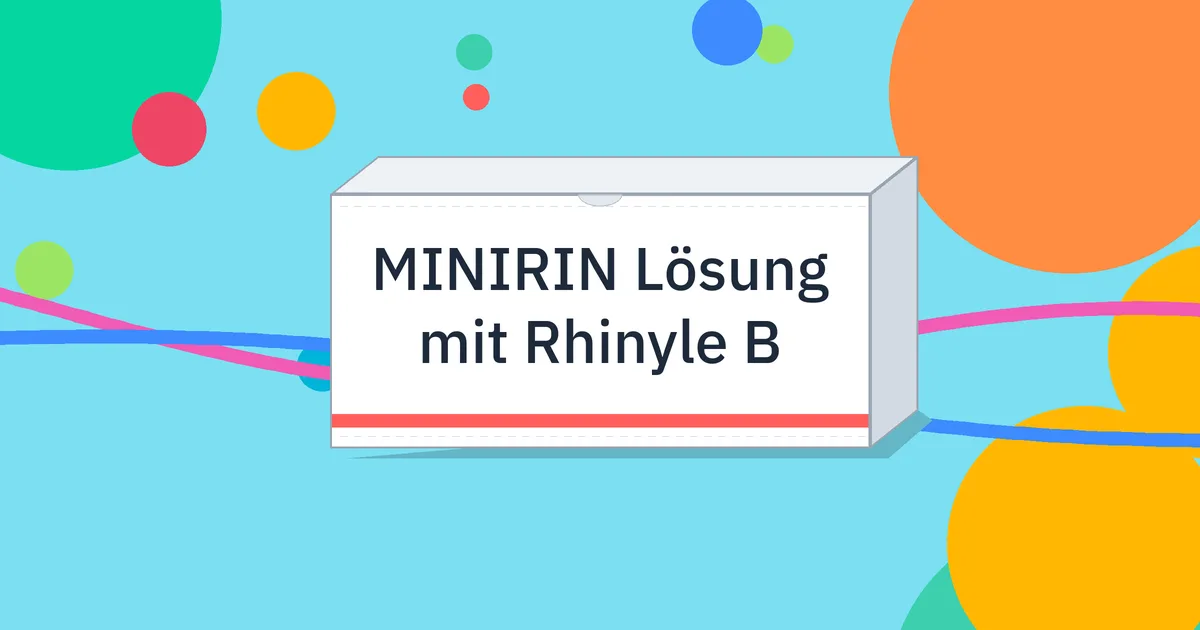 Symbolbild: Packung mit der Aufschrift MINIRIN Lösung mit Rhinyle B (PZN 03169691) – Verfügbarkeit und Bezug in Apotheken in Frankfurt am Main