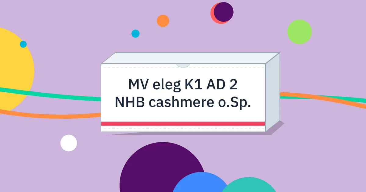 Symbolbild: Packung mit der Aufschrift MV eleg K1 AD 2 NHB cashmere o.Sp. (PZN 15674170) – Verfügbarkeit und Bezug in Apotheken in Frankfurt am Main
