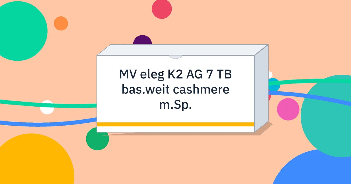 Symbolbild: Packung mit der Aufschrift MV eleg K2 AG 7 TB bas.weit cashmere m.Sp. (PZN 14680613) – Verfügbarkeit und Bezug in Apotheken in Frankfurt am Main
