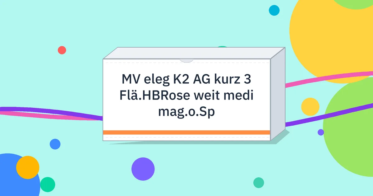 Symbolbild: Packung mit der Aufschrift MV eleg K2 AG kurz 3 Flä.HBRose weit medi mag.o.Sp (PZN 15706013) – Verfügbarkeit und Bezug in Apotheken in Frankfurt am Main