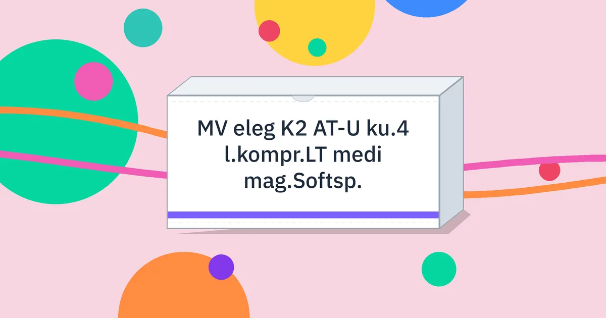Symbolbild: Packung mit der Aufschrift MV eleg K2 AT-U ku.4 l.kompr.LT medi mag.Softsp. (PZN 14627582) – Verfügbarkeit und Bezug in Apotheken in Frankfurt am Main