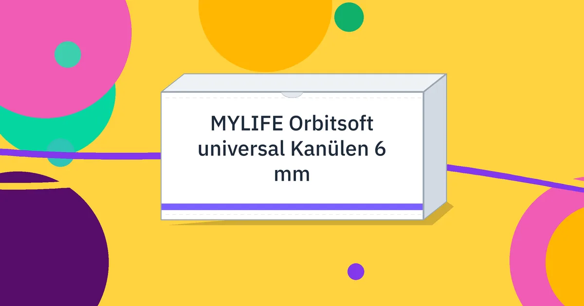 Symbolbild: Packung mit der Aufschrift MYLIFE Orbitsoft universal Kanülen 6 mm (PZN 11869043) – Verfügbarkeit und Bezug in Apotheken in Frankfurt am Main